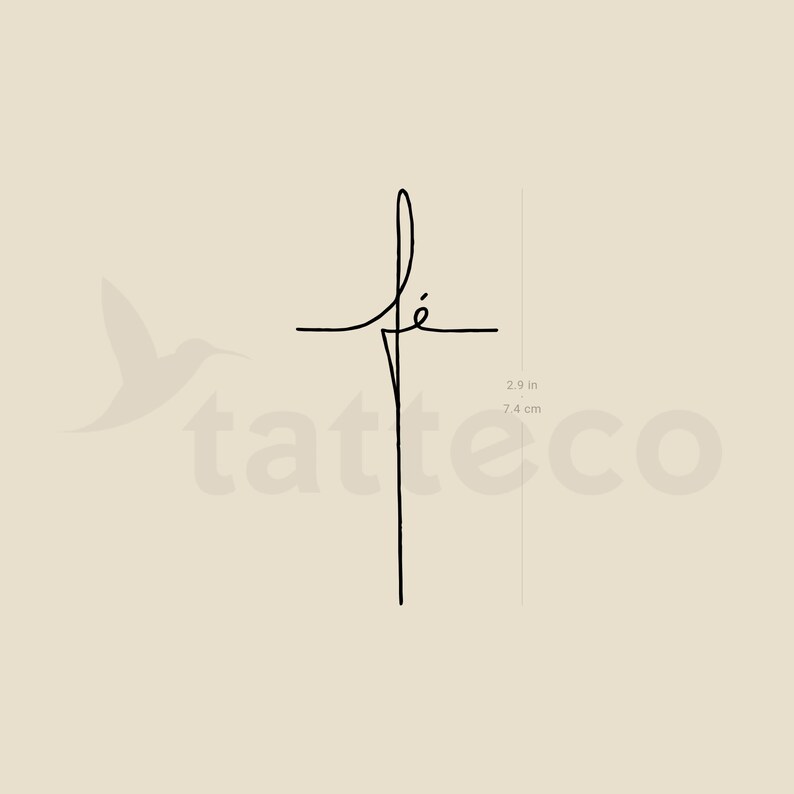 Fé Cross Temporary Tattoo set of 3 - Etsy
