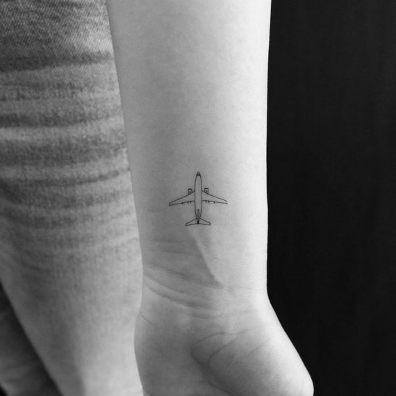 Aircraft Silhouette Tattoos Airplane Tattoo | Etsy