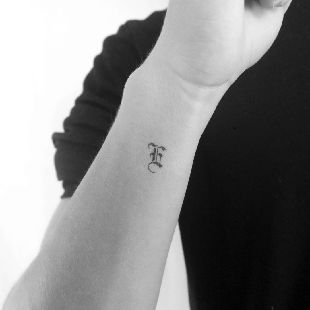 Gothic E Letter Temporary Tattoo (set of 3) - Etsy