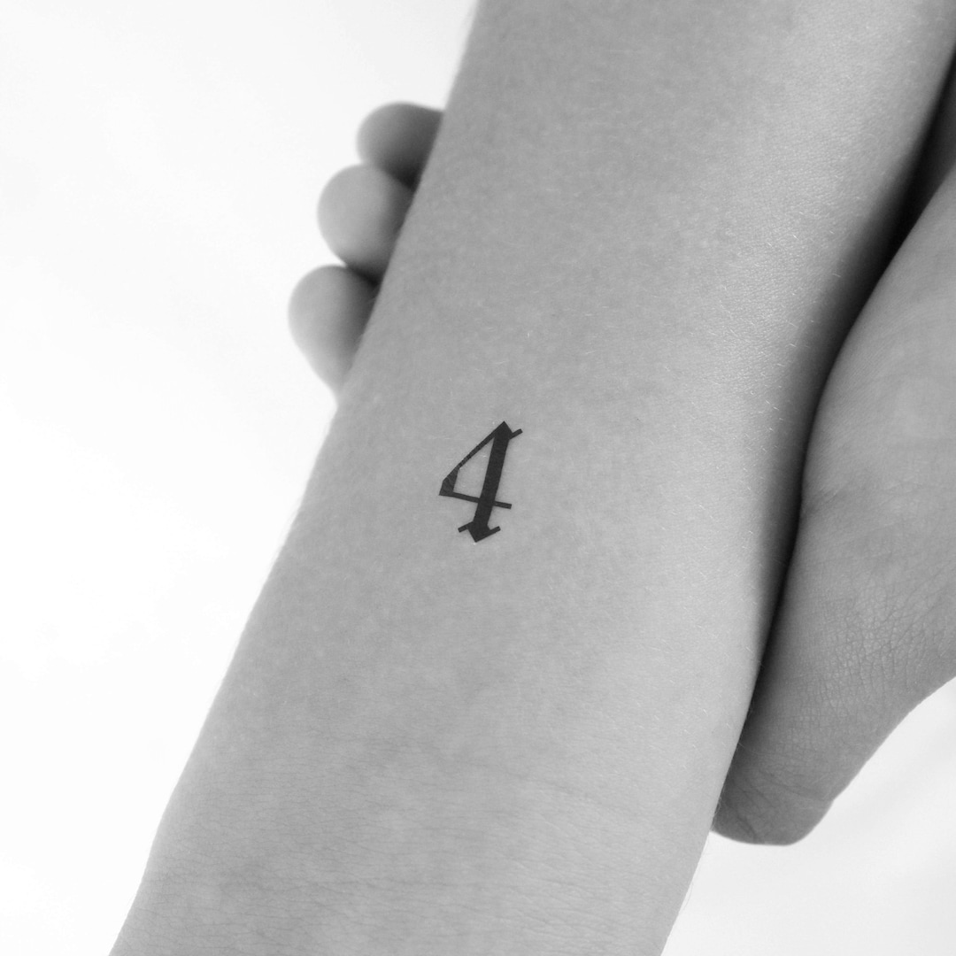 Number 4 Temporary Tattoo (set of 3) - Etsy
