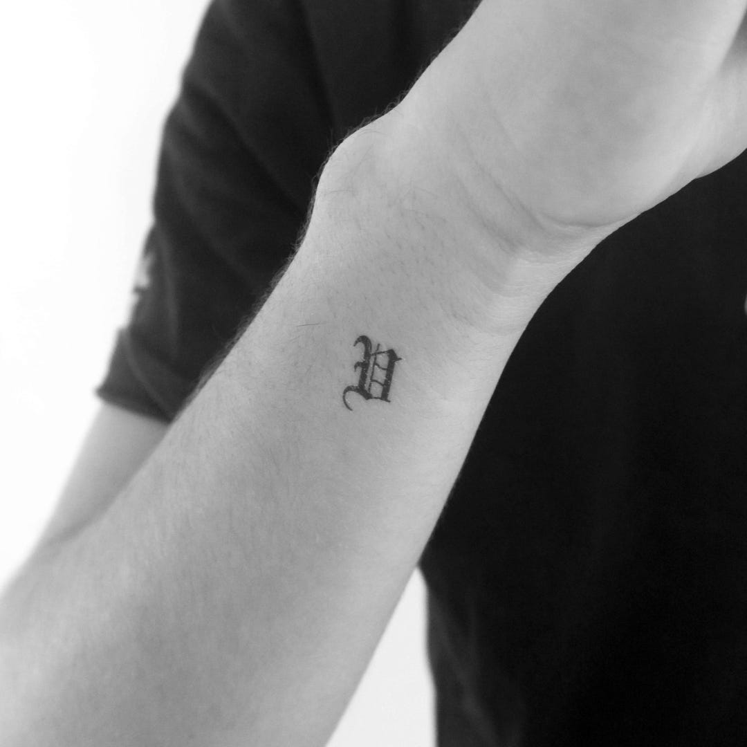 Gothic V Letter Temporary Tattoo (set of 3) - Etsy