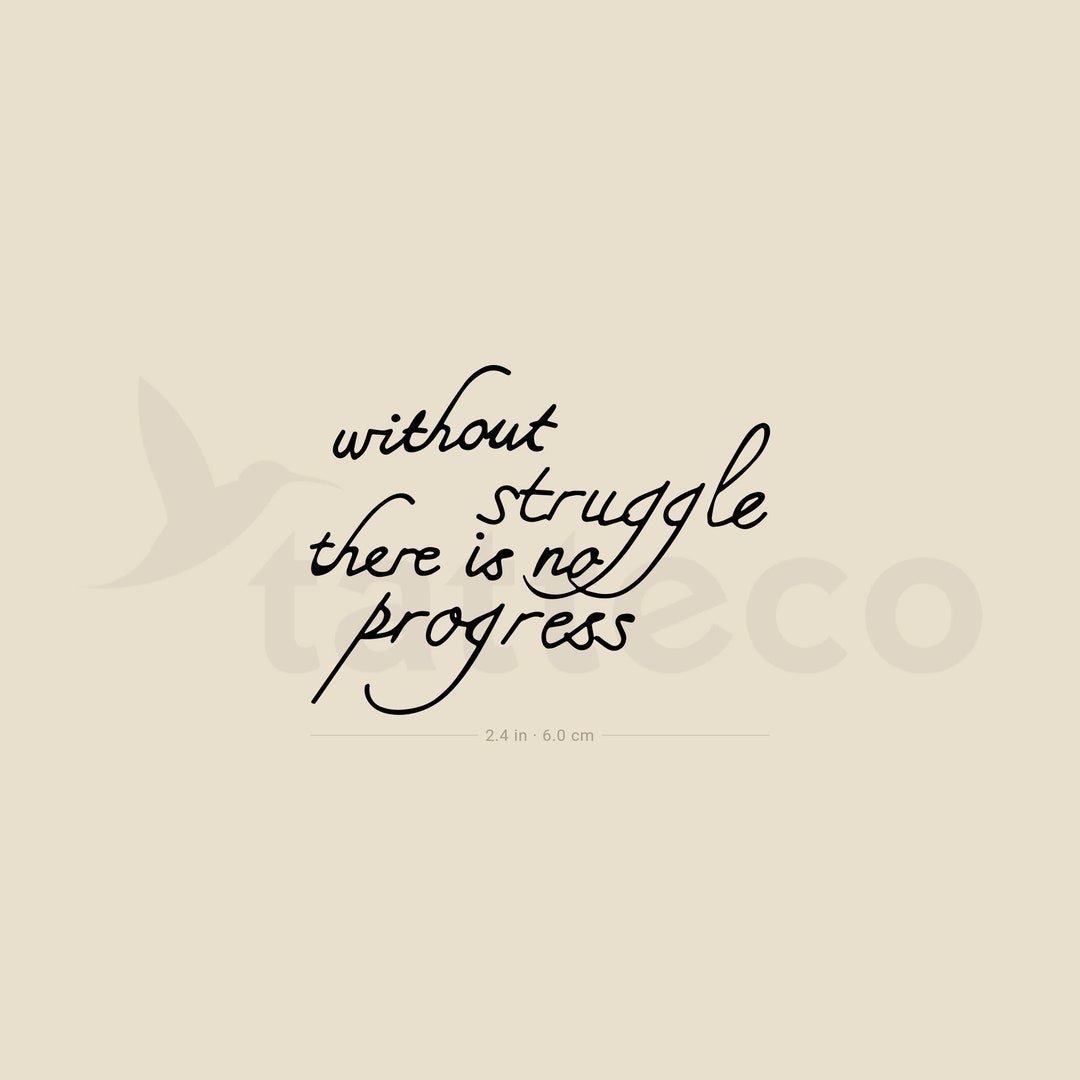 Without Struggle There is No Progress Temporary Tattoo Set - Etsy