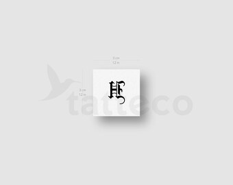 Handwritten Lowercase H Letter Temporary Tattoo set of 3 - Etsy