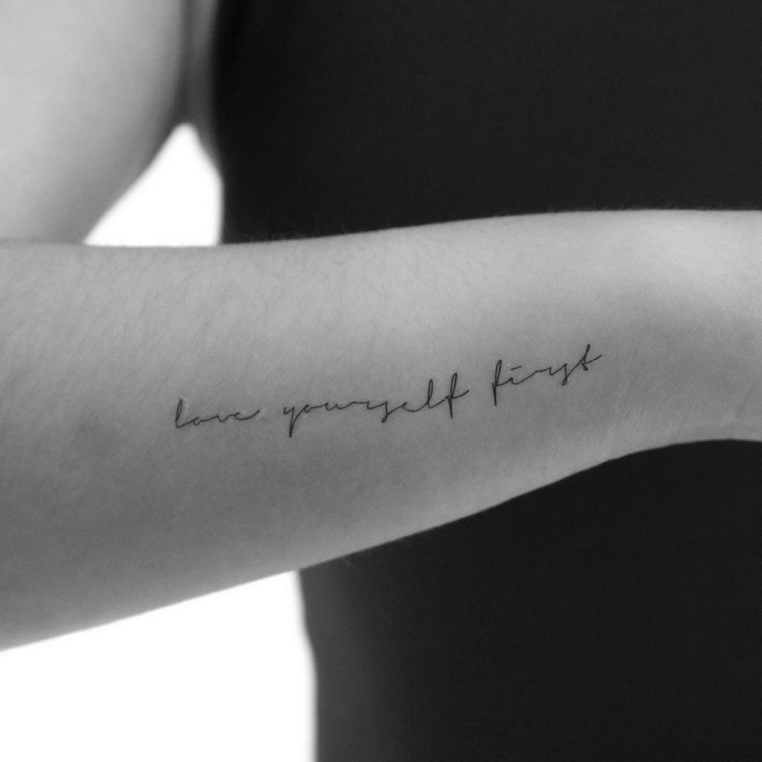Love Yourself First Temporary Tattoo (set of 3) - Etsy