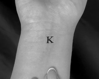 Handwritten Lowercase K Letter Temporary Tattoo set of 3 - Etsy