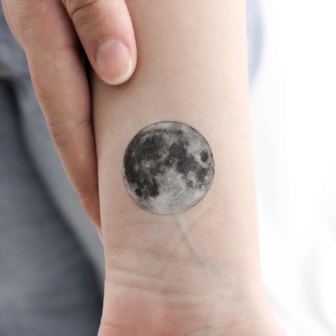 Full Moon Temporary Tattoo (set of 3) - Etsy