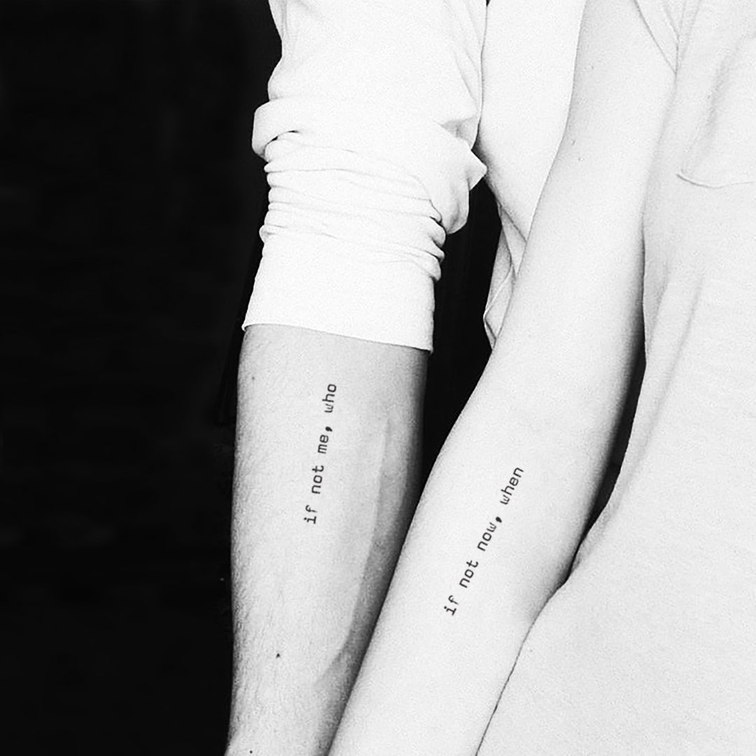 If Not Me Who If Not Now When Matching Temporary Tattoo (set of 3+3) - Etsy