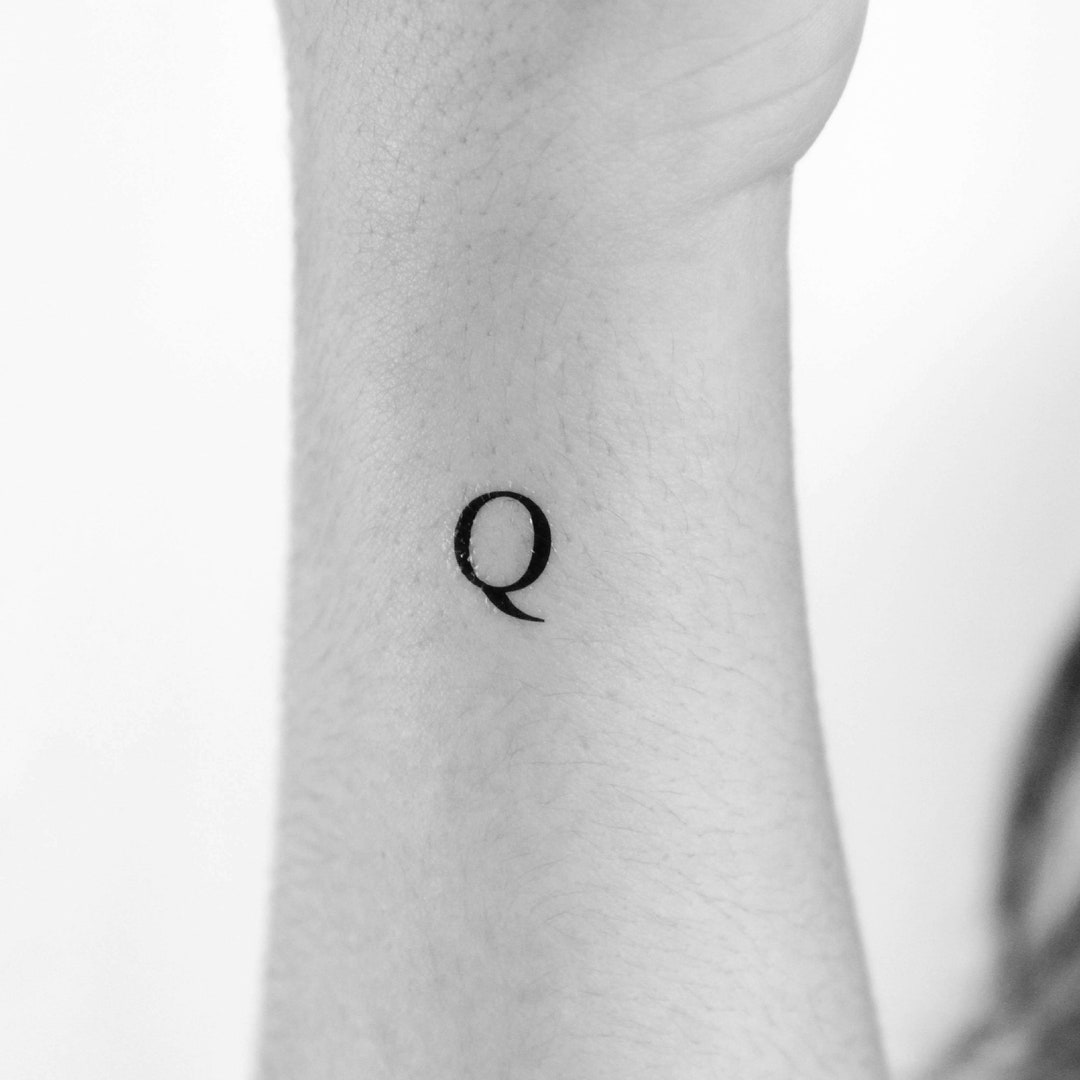 Q Letter Temporary Tattoo (set of 3) - Etsy