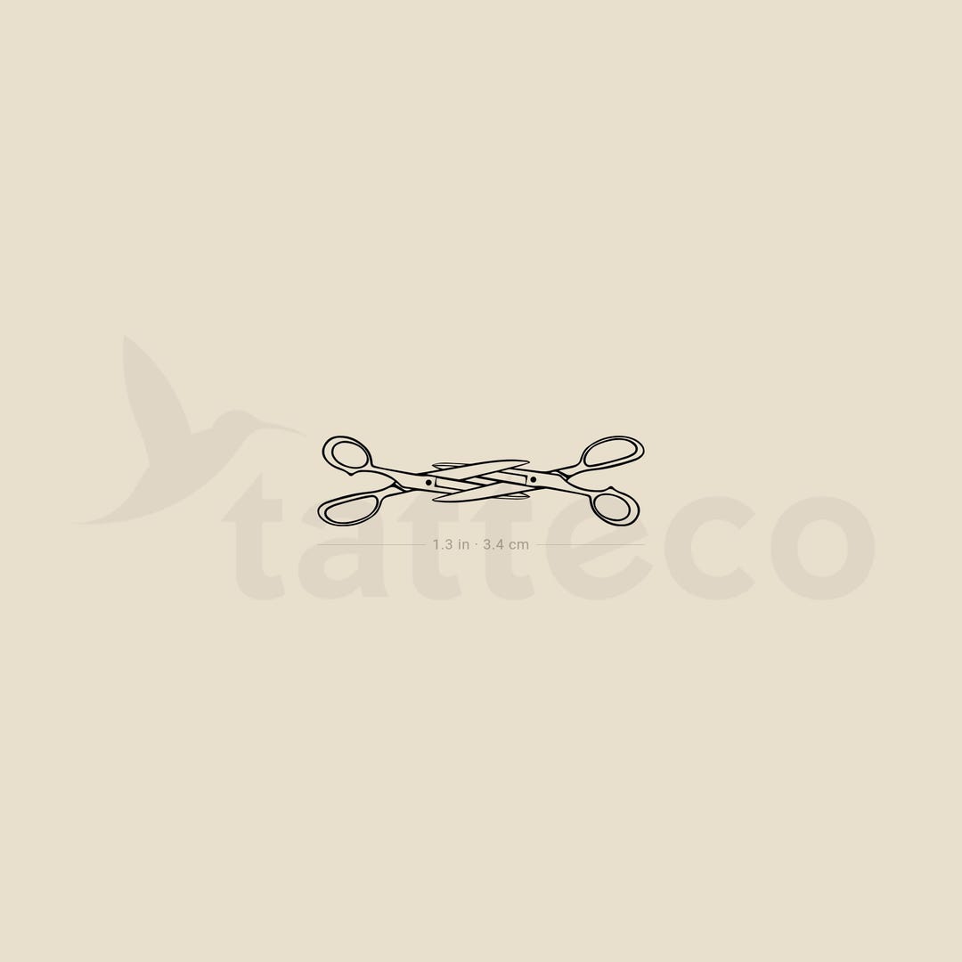 Scissoring Temporary Tattoo Set Of 3 Etsy