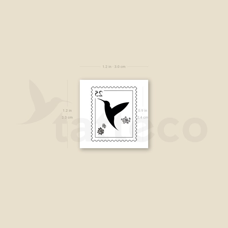Hummingbird Stamp Temporary Tattoo (set of 3) - Etsy