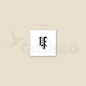 Gothic P Letter Temporary Tattoo set of 3 - Etsy