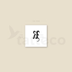 Gothic R Letter Temporary Tattoo (set of 3) - Etsy