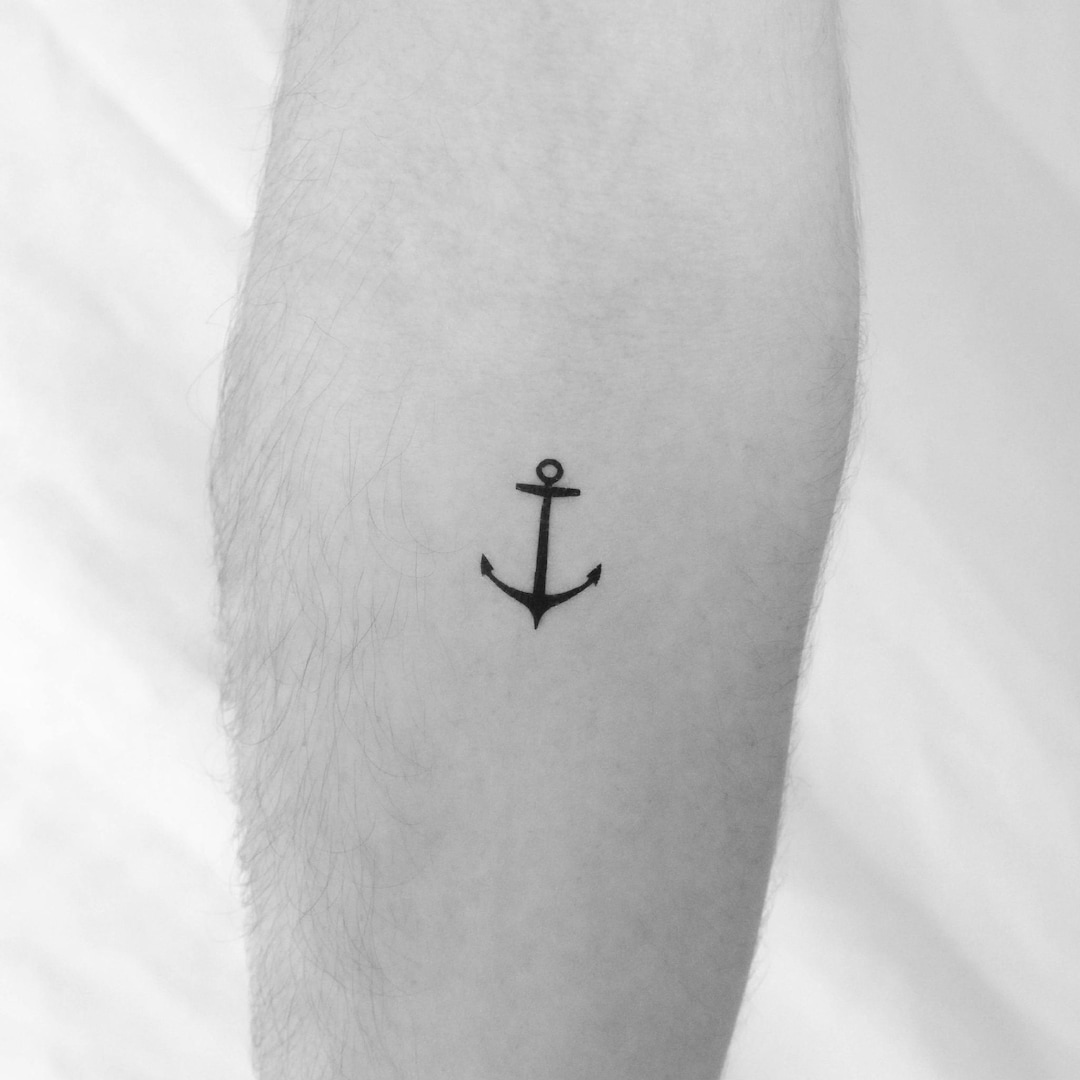 Minimalist Anchor Temporary Tattoo (set of 3) - Etsy