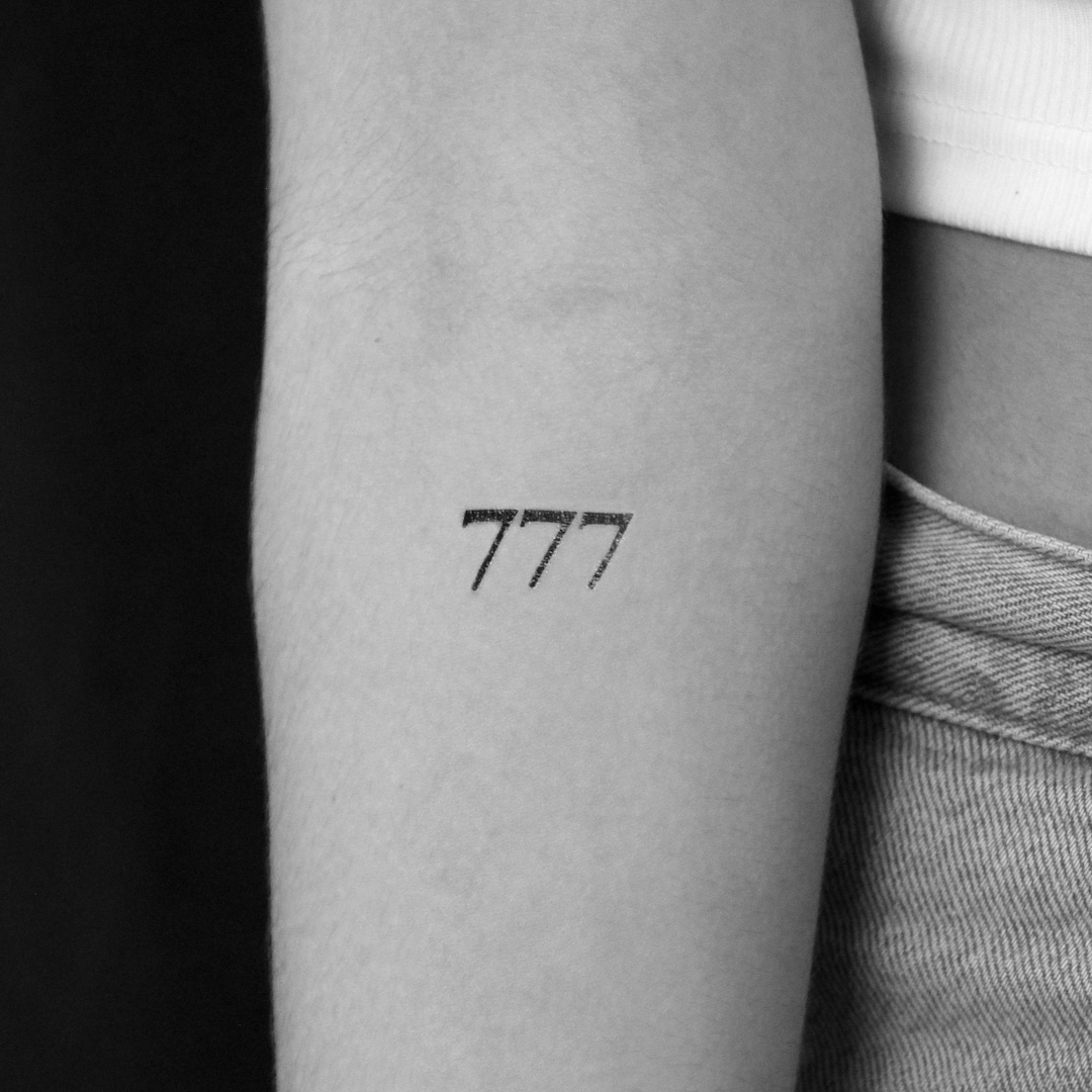777 Numerology Angel Number Temporary Tattoo (set of 3) - Etsy