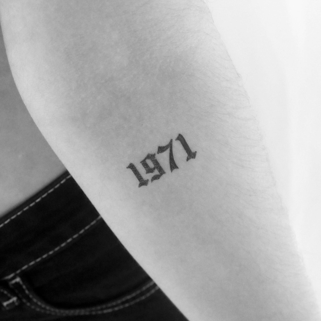 Gothic 1971 Temporary Tattoo (set of 3) - Etsy