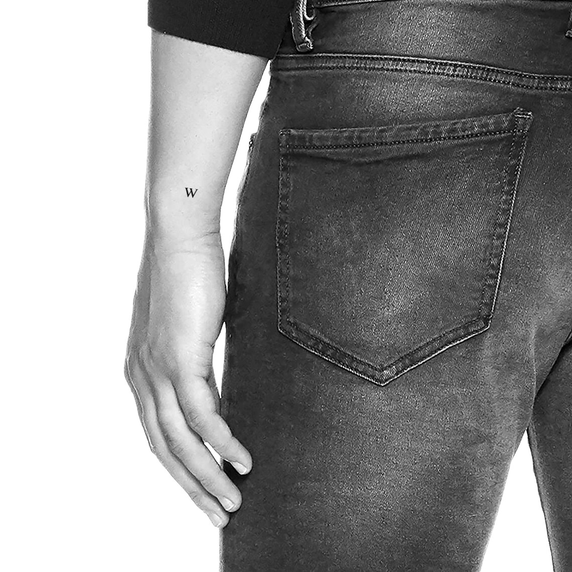 W Letter Temporary Tattoo Set of 3 | Etsy