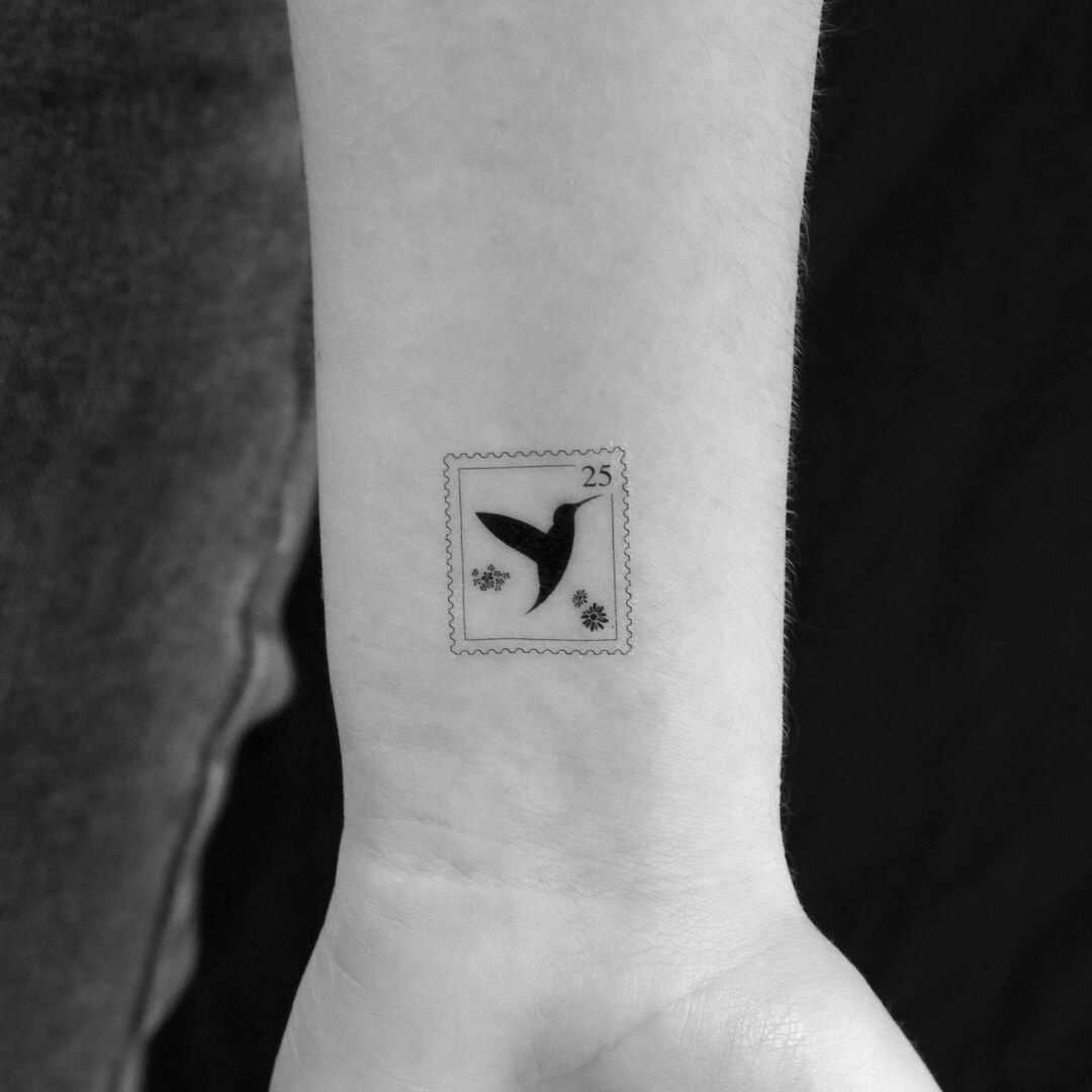 Hummingbird Stamp Temporary Tattoo (set of 3) - Etsy