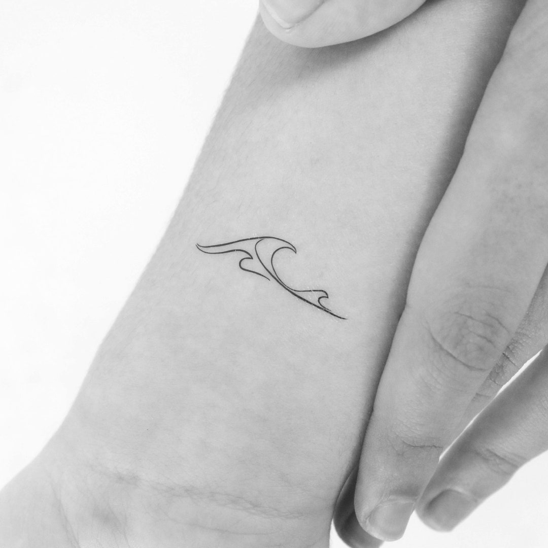 Triple Wave Temporary Tattoo (set of 3) - Etsy