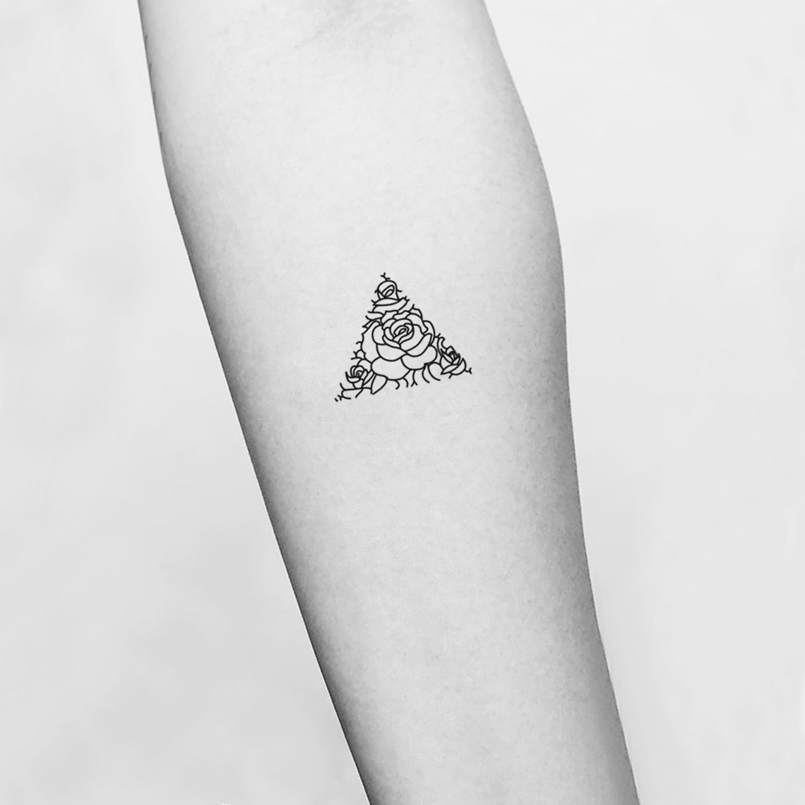 Rose Triangle Temporary Tattoo Set of 3 | Etsy