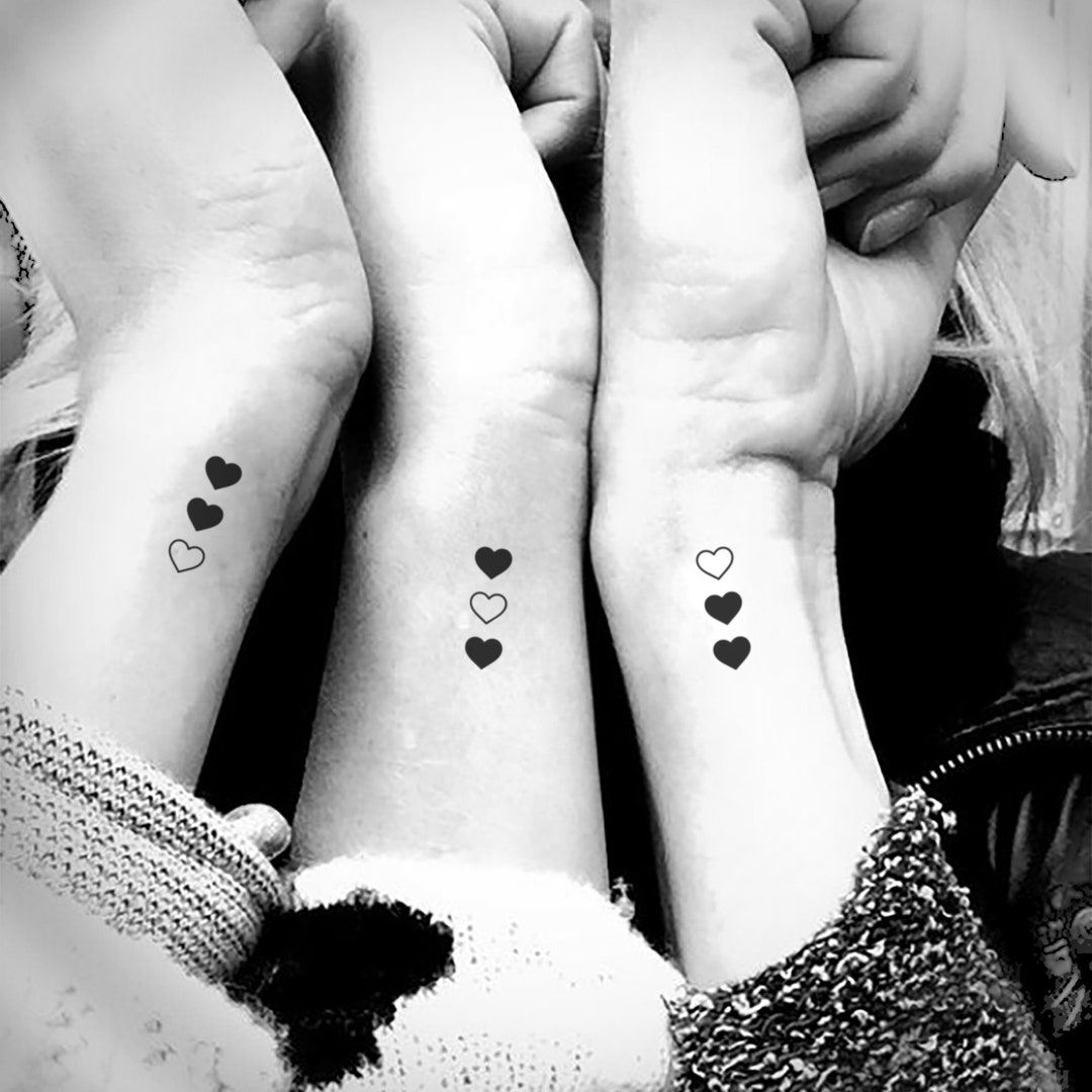 Matching Hearts Temporary Tattoo set of 3 X 3 - Etsy