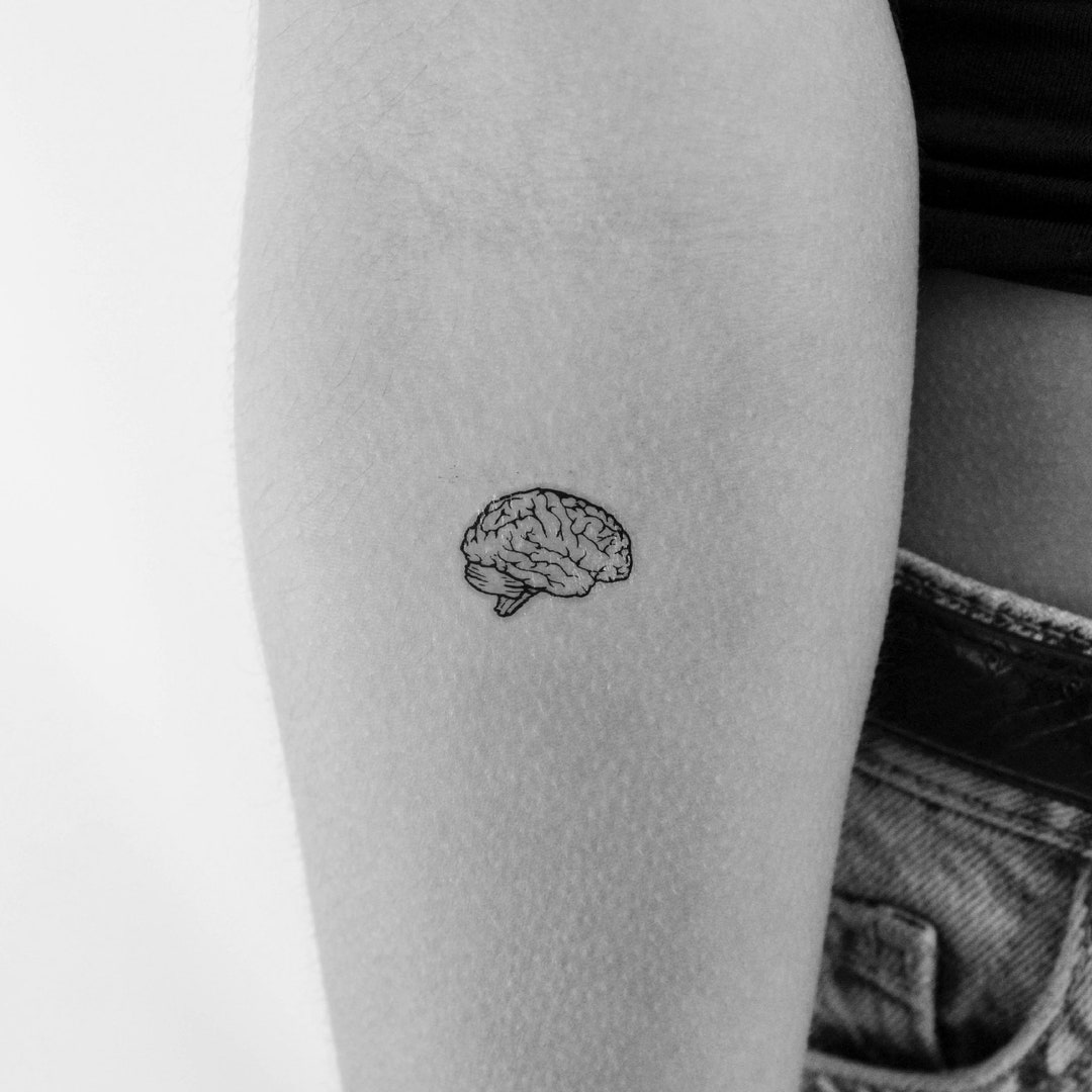 Brain Temporary Tattoo (set of 3) - Etsy