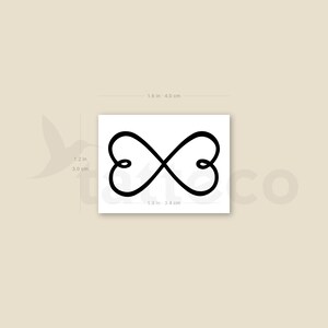 Double Heart Infinity Symbol Temporary Tattoo (set of 3) - Etsy