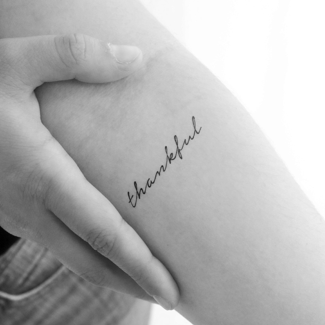 Thankful Temporary Tattoo (set of 3) - Etsy