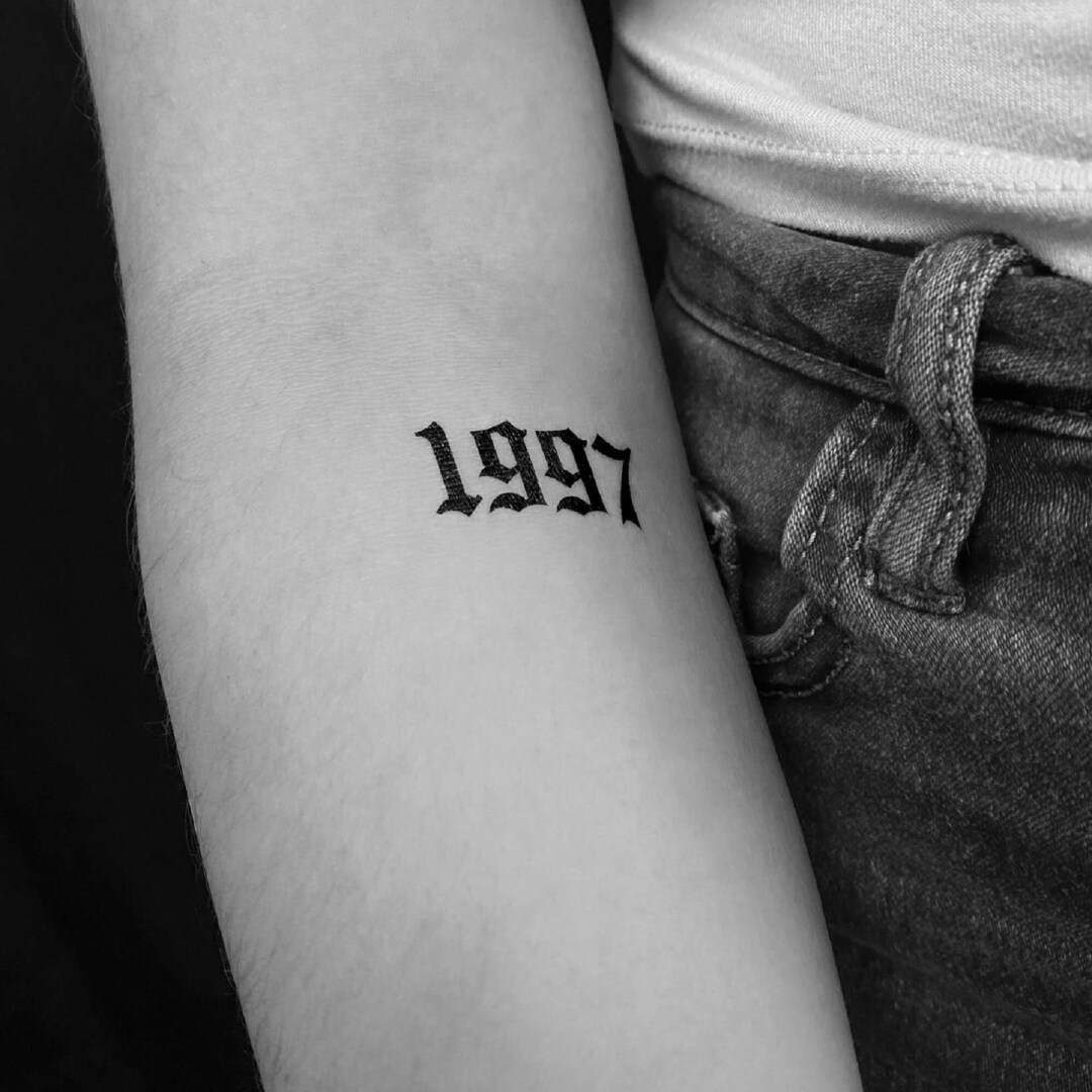 Gothic 1997 Birth Year Temporary Tattoo (set of 3) - Etsy