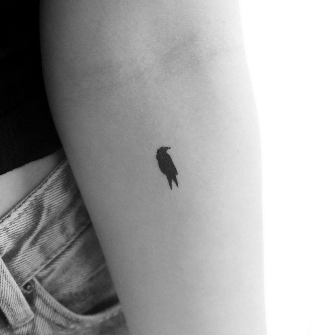Little Raven Temporary Tattoo (set of 3) - Etsy