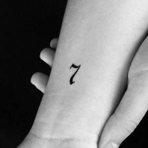 Number 7 Temporary Tattoo (set of 3) - Etsy