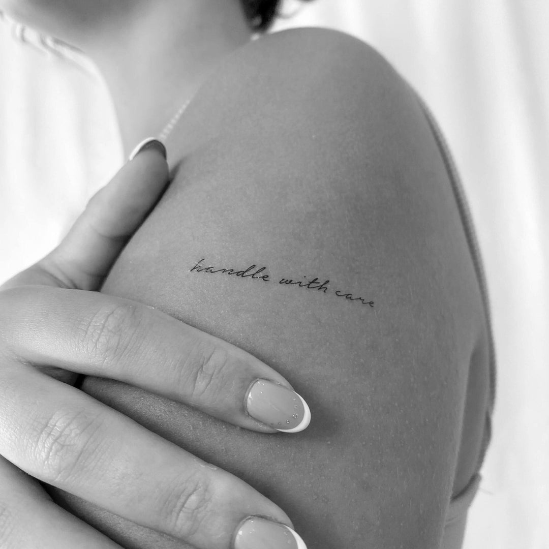 Handle With Care Temporary Tattoo (set of 3) - Etsy