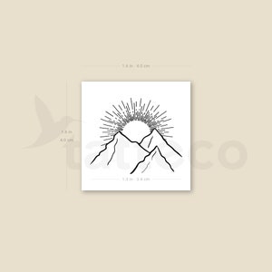 Mountain Sunrise Temporary Tattoo (set of 3) - Etsy