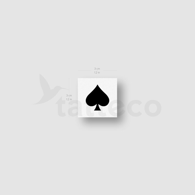 Small Spade Temporary Tattoo set of 3 - Etsy