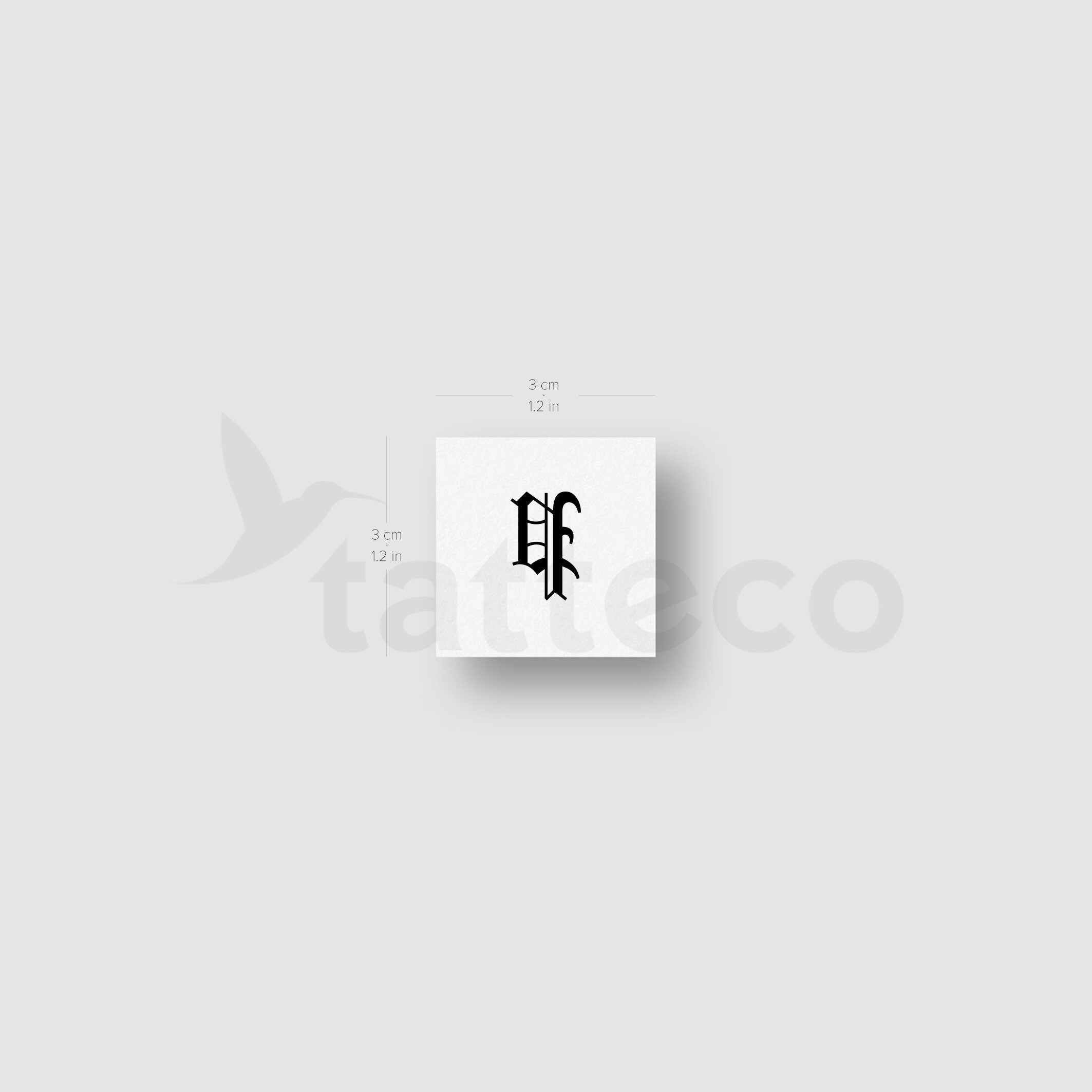 Gothic P Letter Temporary Tattoo set of 3 | Etsy