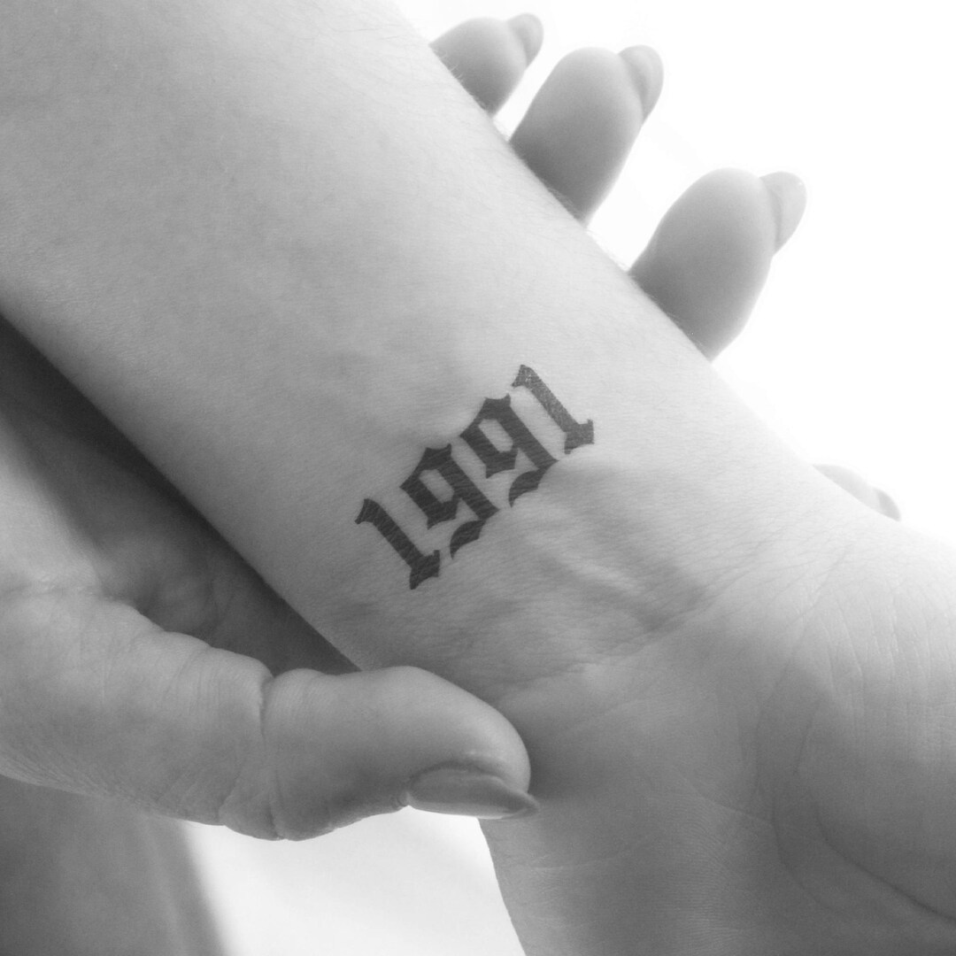 Gothic 1991 Temporary Tattoo (set of 3) - Etsy