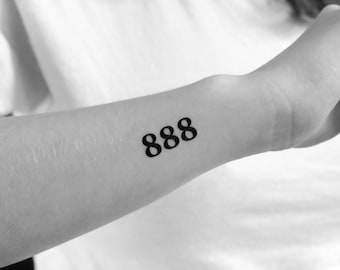 888 Angel Number Temporary Tattoo (set of 3) - Etsy
