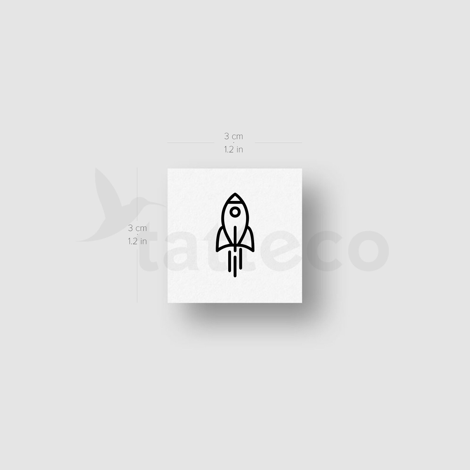 Minimalist Rocket Temporary Tattoo set of 3 - Etsy