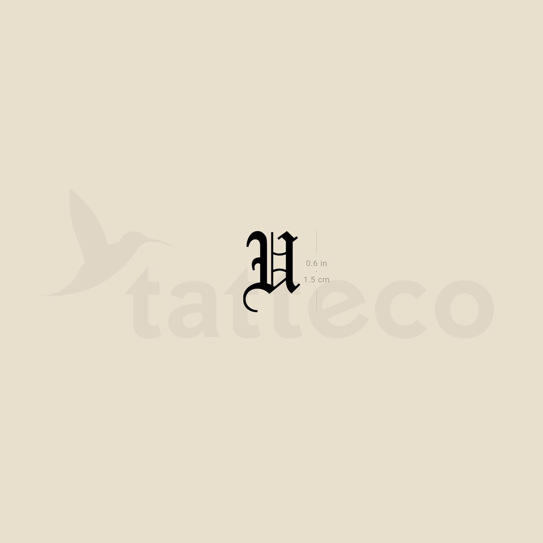 Gothic U Letter Temporary Tattoo set of 3 - Etsy