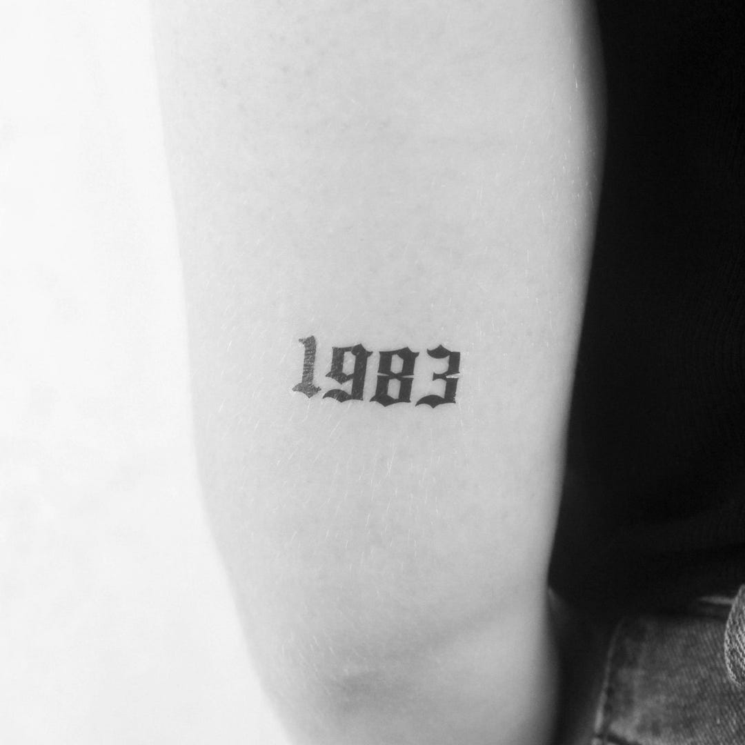 Gothic 1983 Temporary Tattoo (set of 3) - Etsy