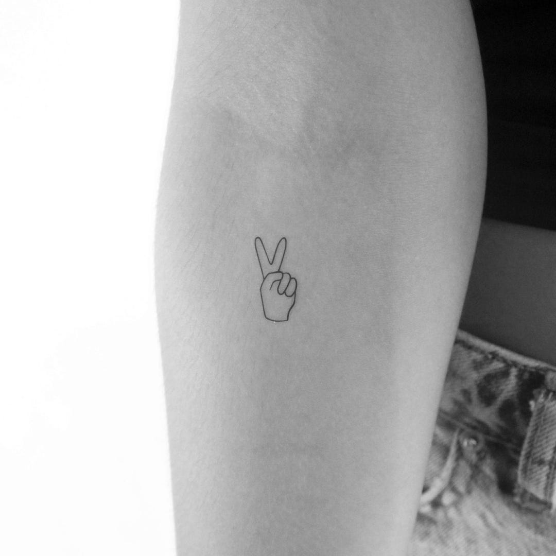 V-sign Temporary Tattoo (set of 3) - Etsy