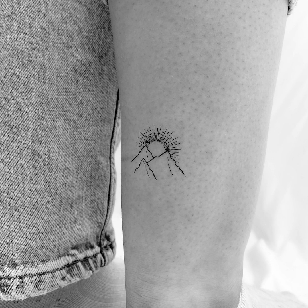 Mountain Sunrise Temporary Tattoo (set of 3) - Etsy