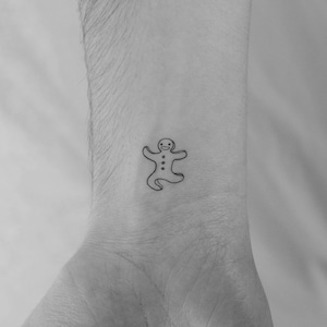 Gingerbread Man Temporary Tattoo (set of 3) - Etsy