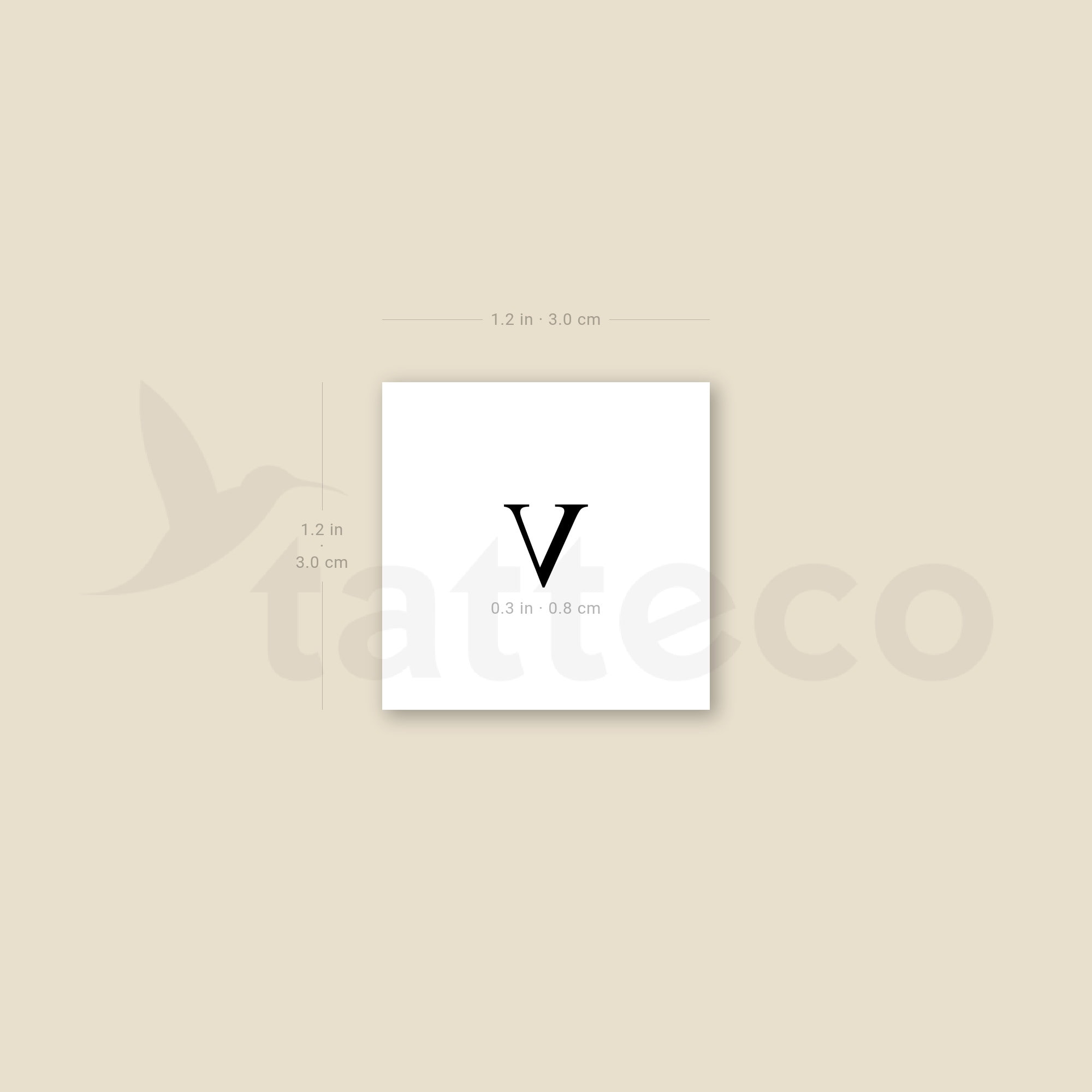 V Letter Temporary Tattoo (set of 3) - Etsy Canada