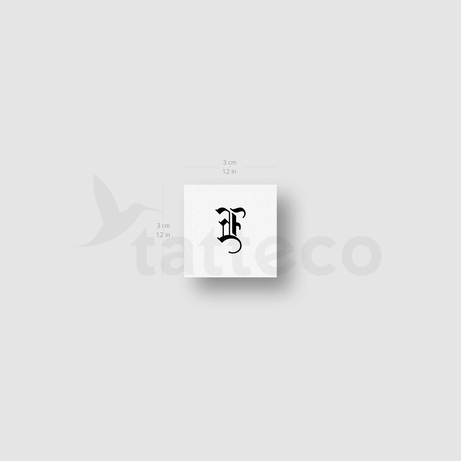 Gothic E Letter Temporary Tattoo set of 3 - Etsy
