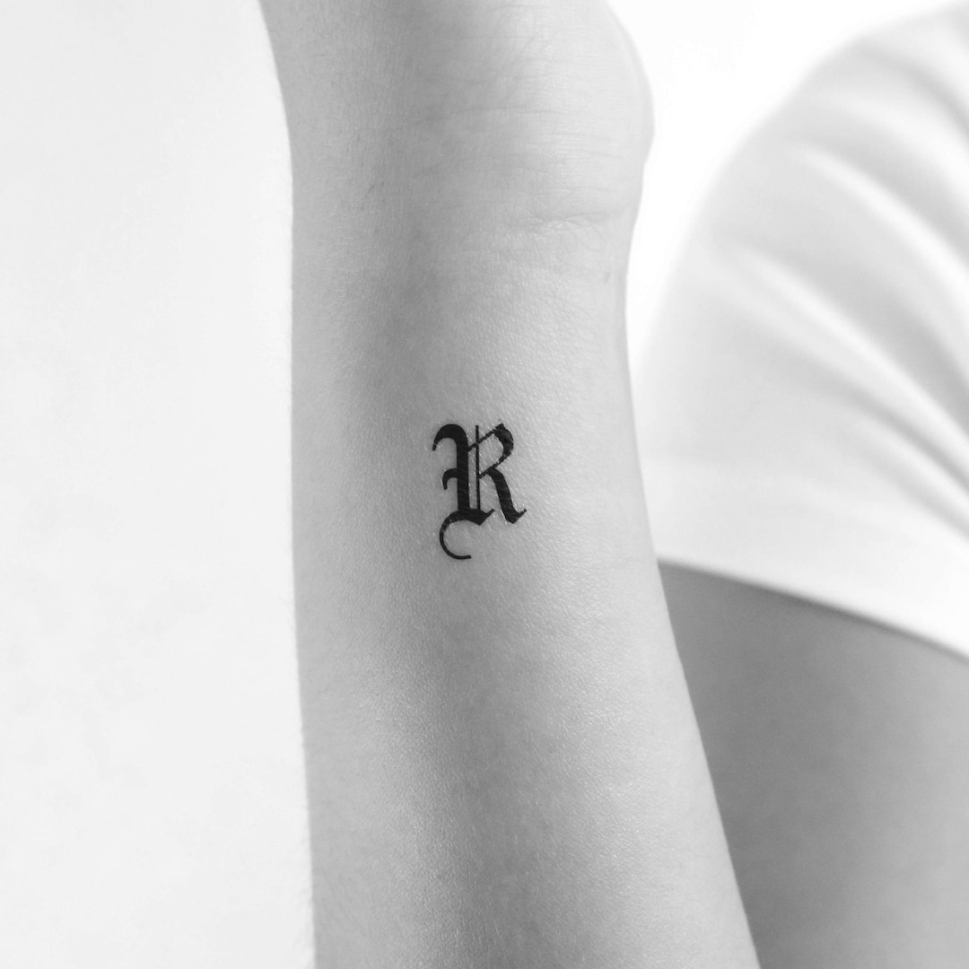 Gothic R Letter Temporary Tattoo (set of 3) - Etsy