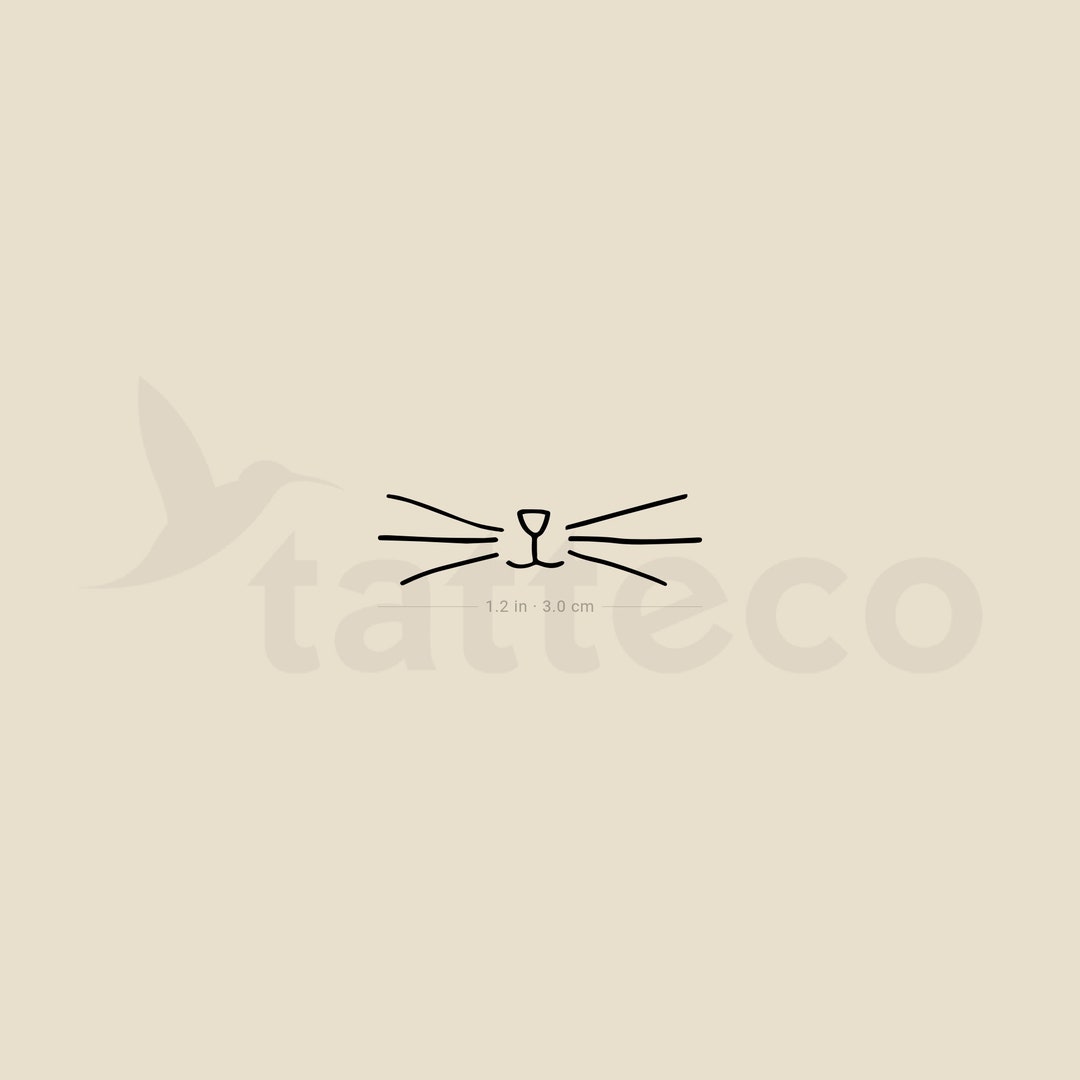 Cat Whiskers Temporary Tattoo set of 3 - Etsy