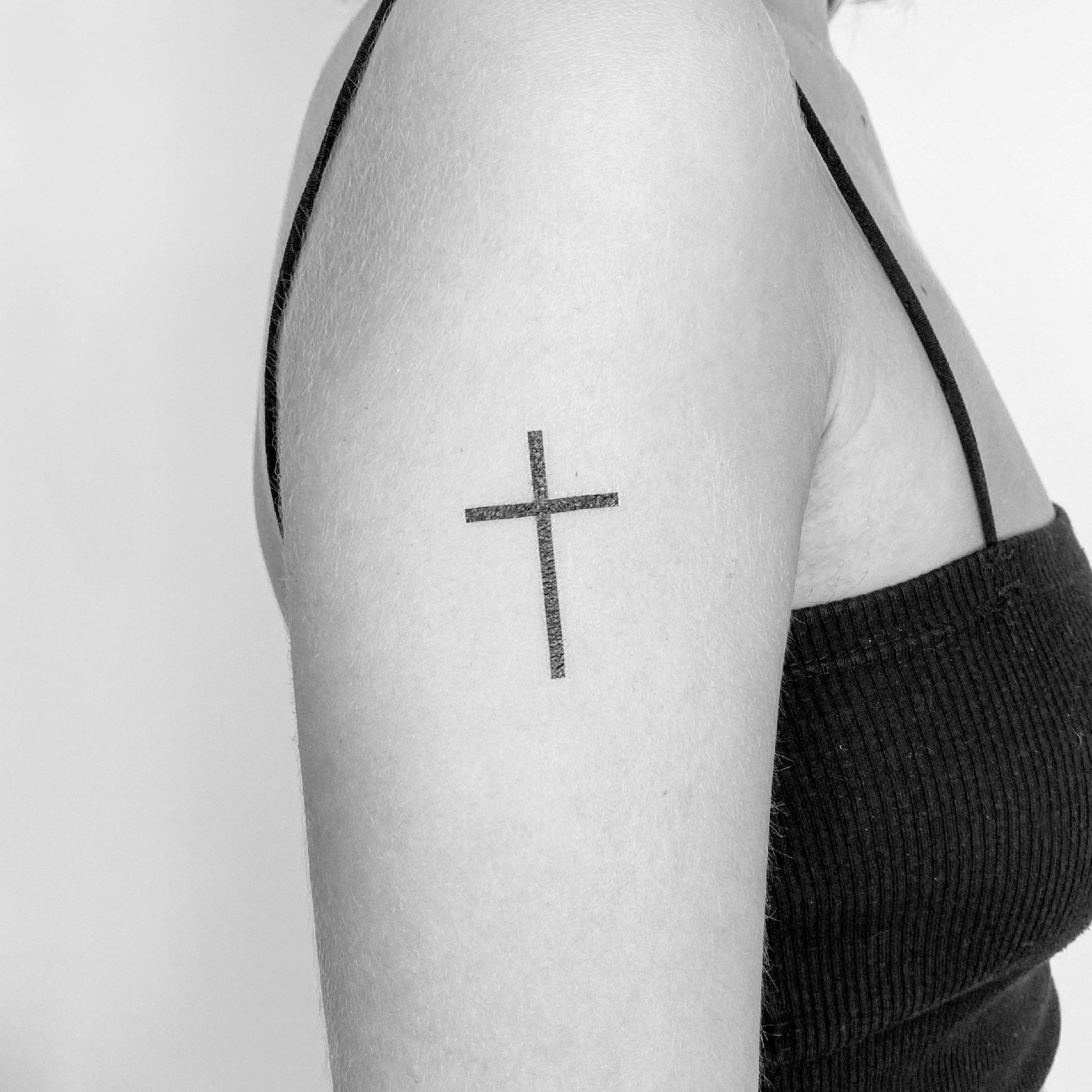 Cross Tattoo On Arm Simple