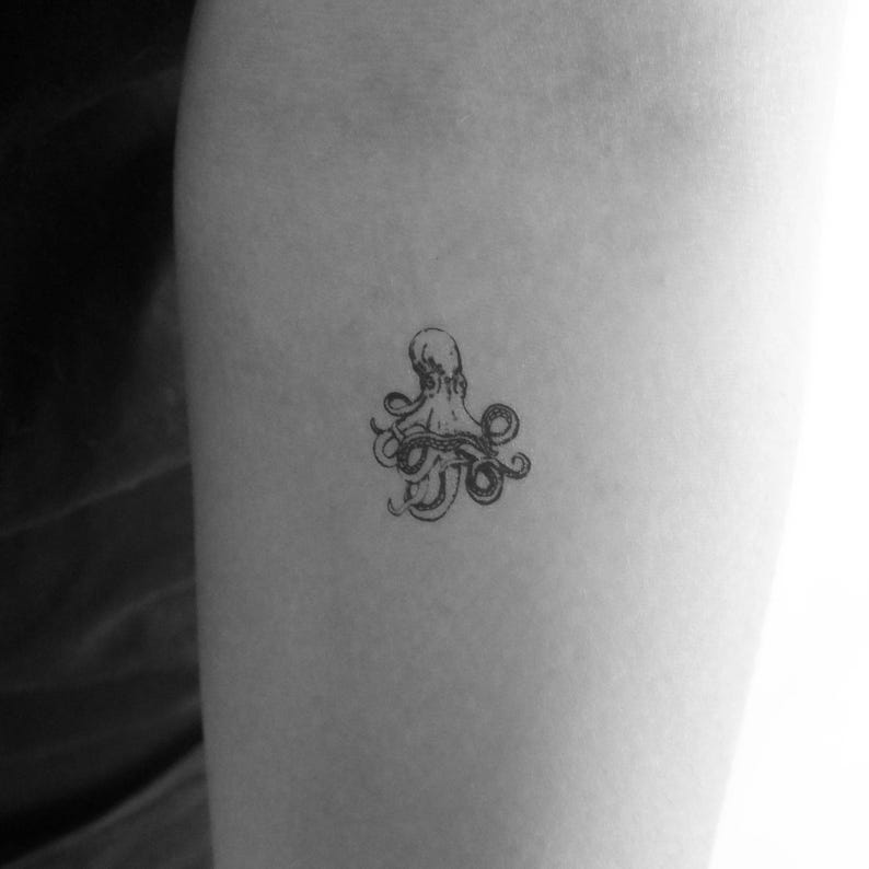 Small Octopus Temporary Tattoo (set of 3) - Etsy