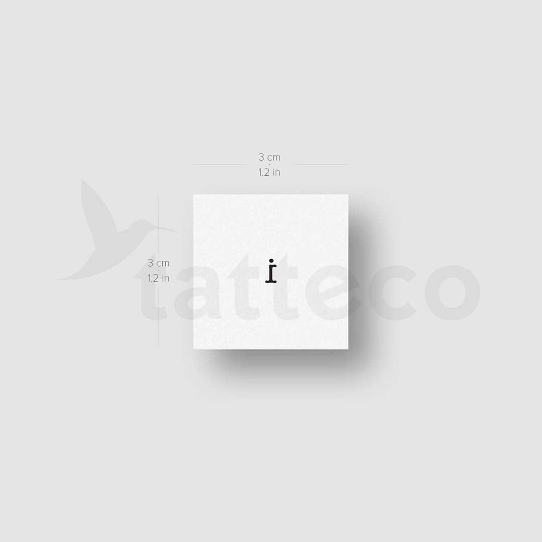 Typewriter Style Lowercase I Letter Temporary Tattoo set of - Etsy