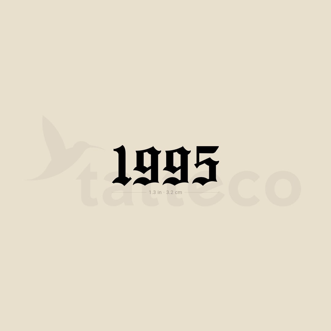 Gothic 1995 Birth Year Temporary Tattoo set of 3 - Etsy